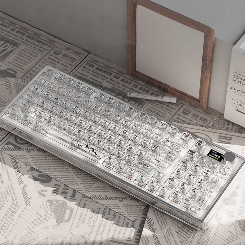 ITIGOITIE Tri-mode Wireless Mechanical Keyboard, Multi-functional Display Screen, RGB Music ...