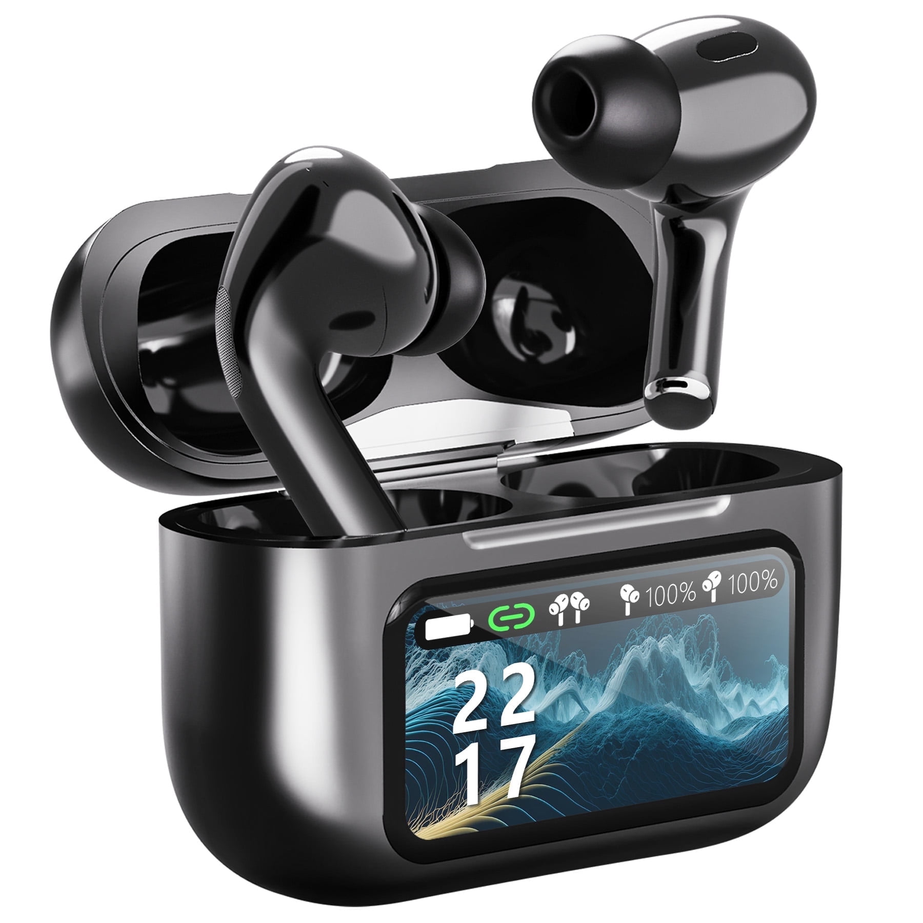 QUETTIO ANC+ENC Earbuds with Smart Touch Screen,Bluetooth 5.4, HiFi ...