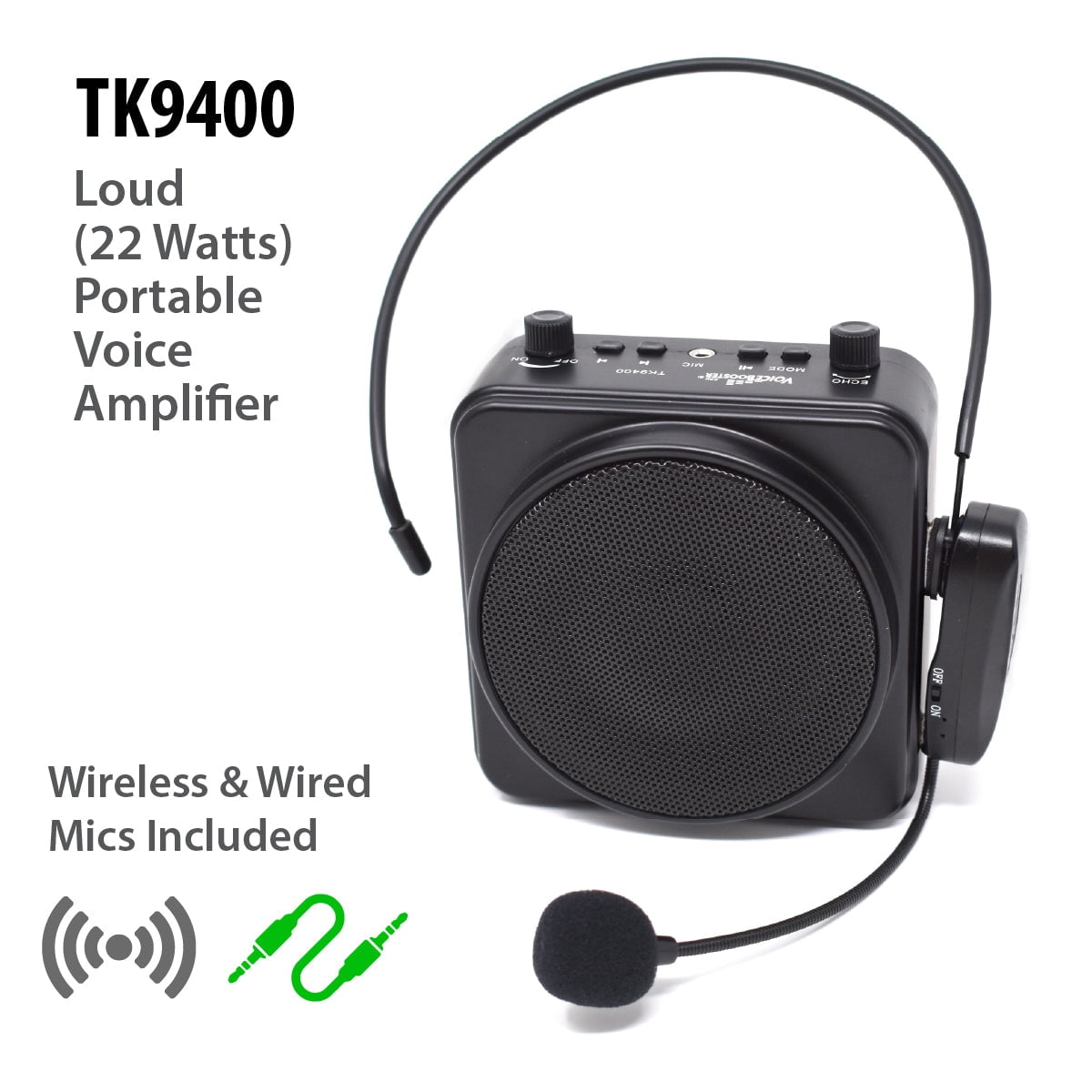 Wireless VoiceBooster TK9400 22watt Voice Amplifier - Walmart.com