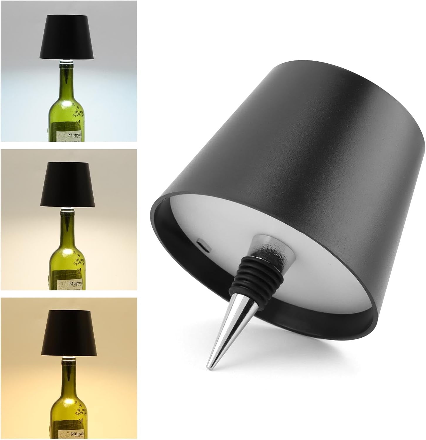 Wireless Bottle Lamp, Portable LED Wireless Bottle Lamp with 3 Modes ...