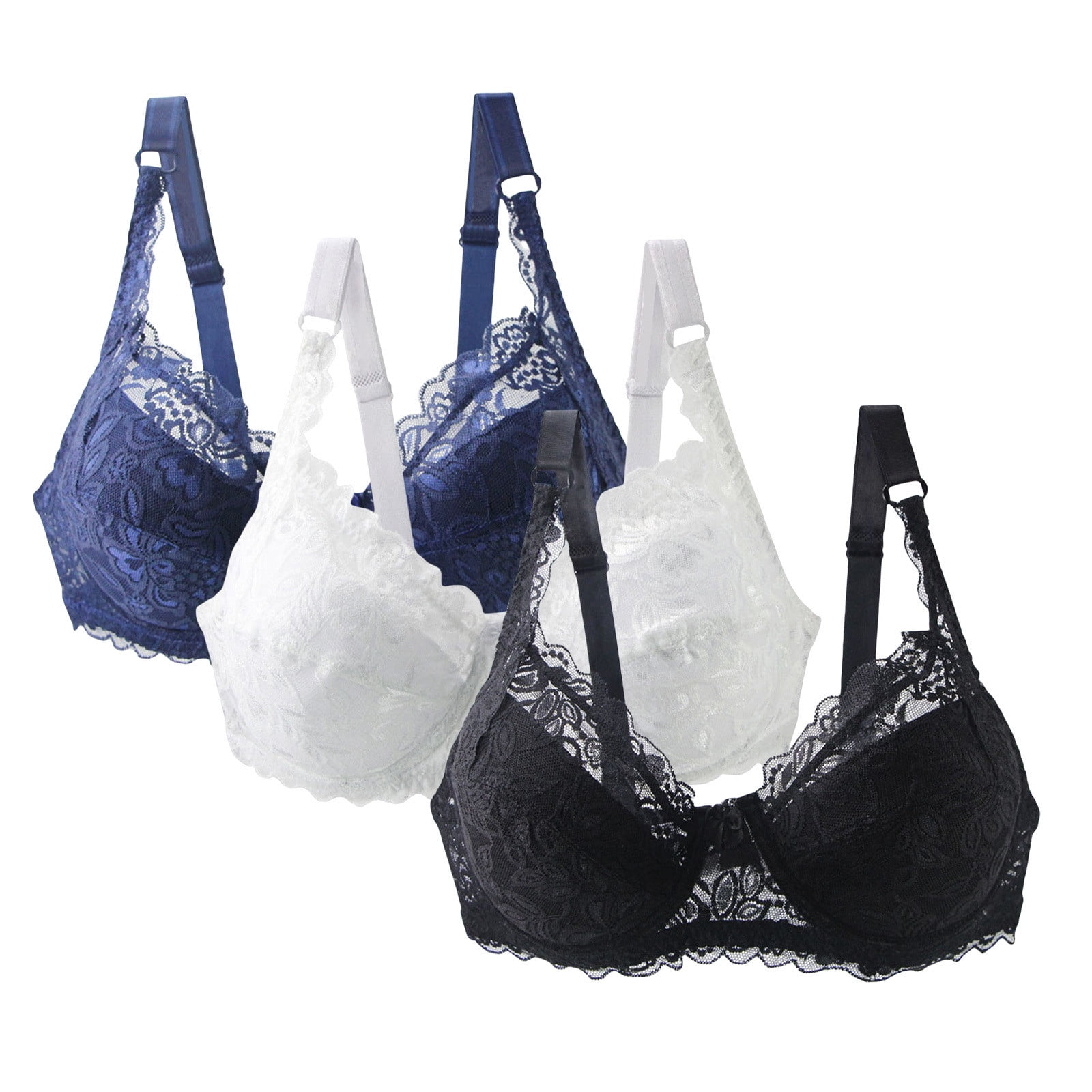 Wireless Bralettes for Women New 3pc Everyday Bralette for Women Padded ...