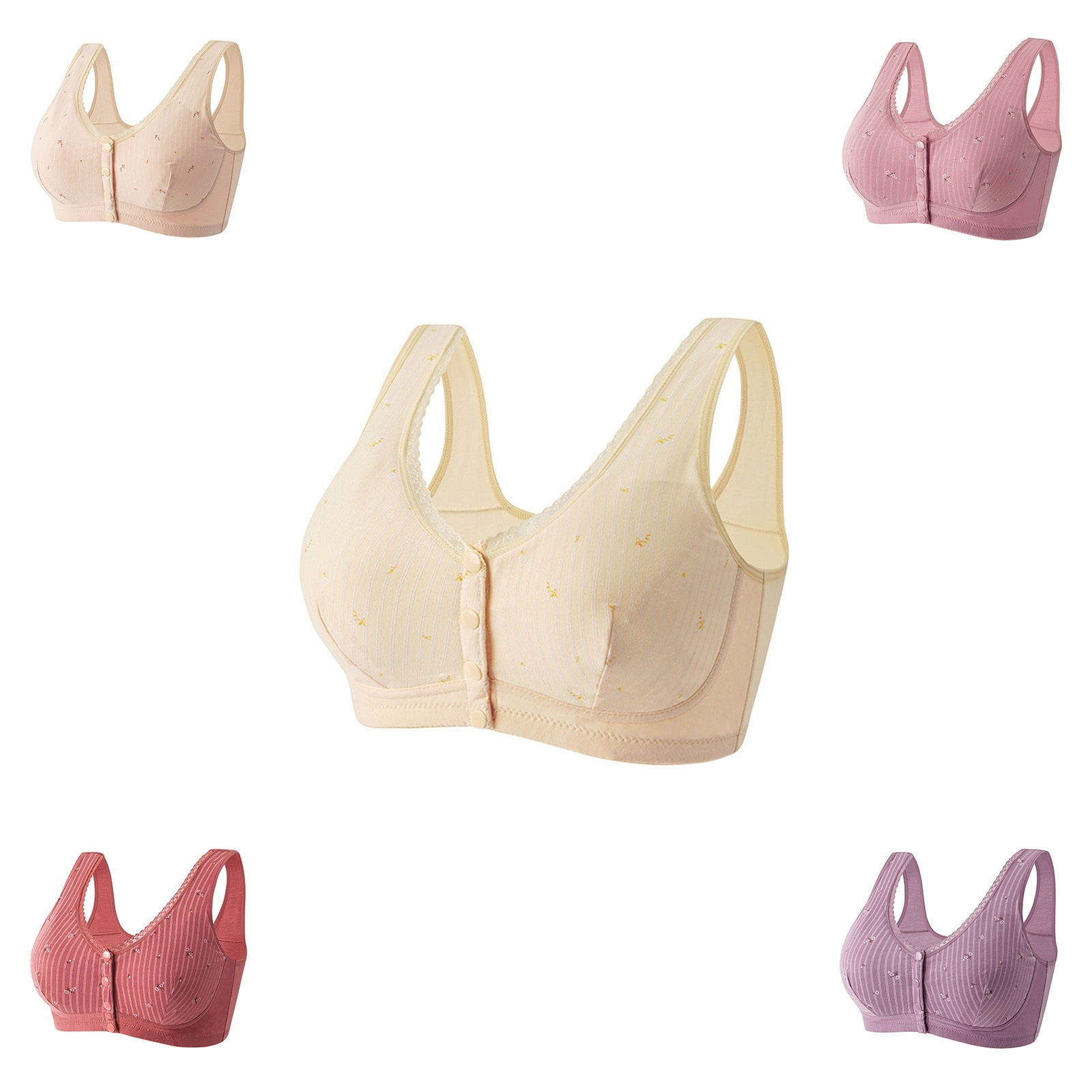 Wireless Bras Casual Sexy Front Button Shaping Cup Shoulder Strap ...