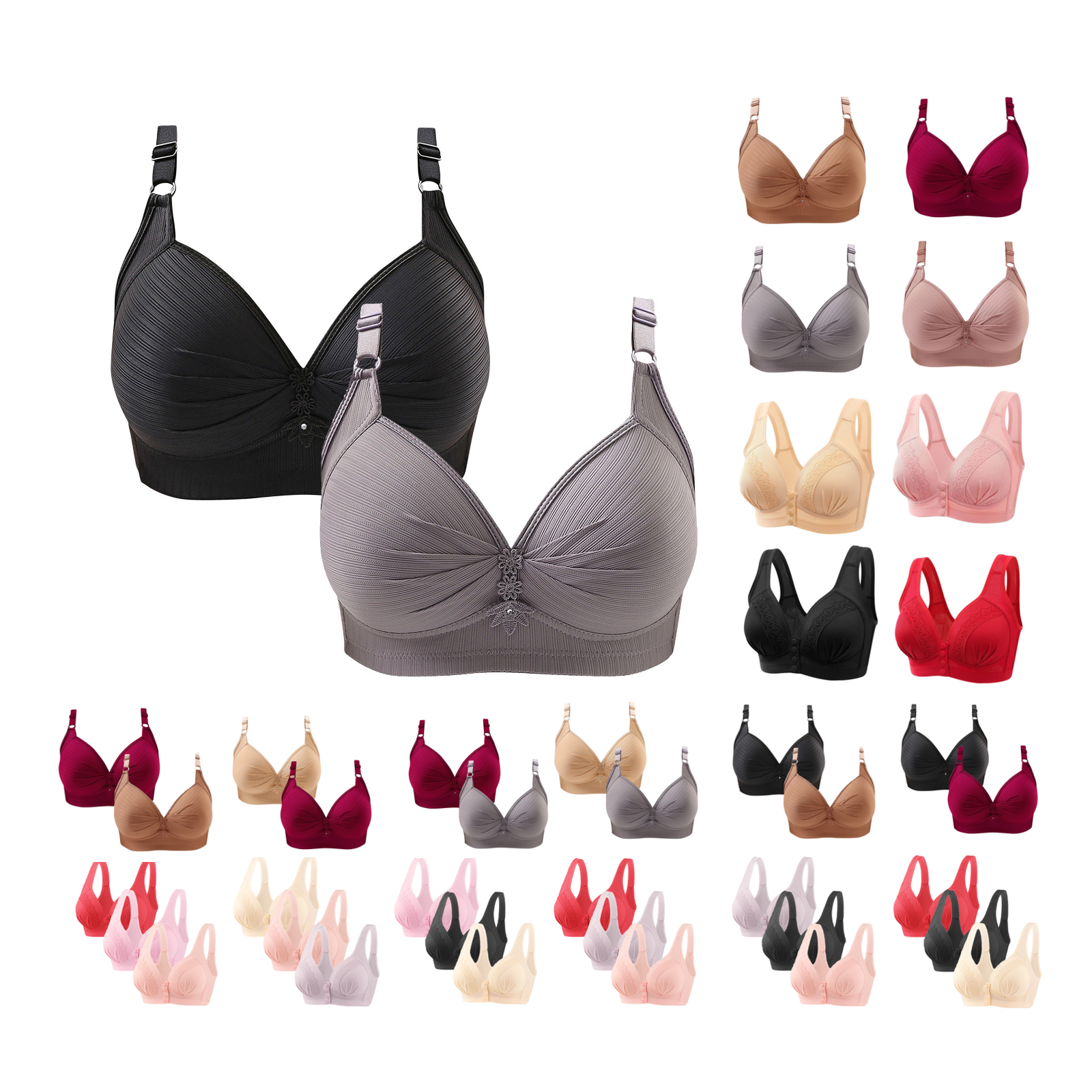 Wireless Bras with Support And Lift No Underwire Plus Size Bras for ...