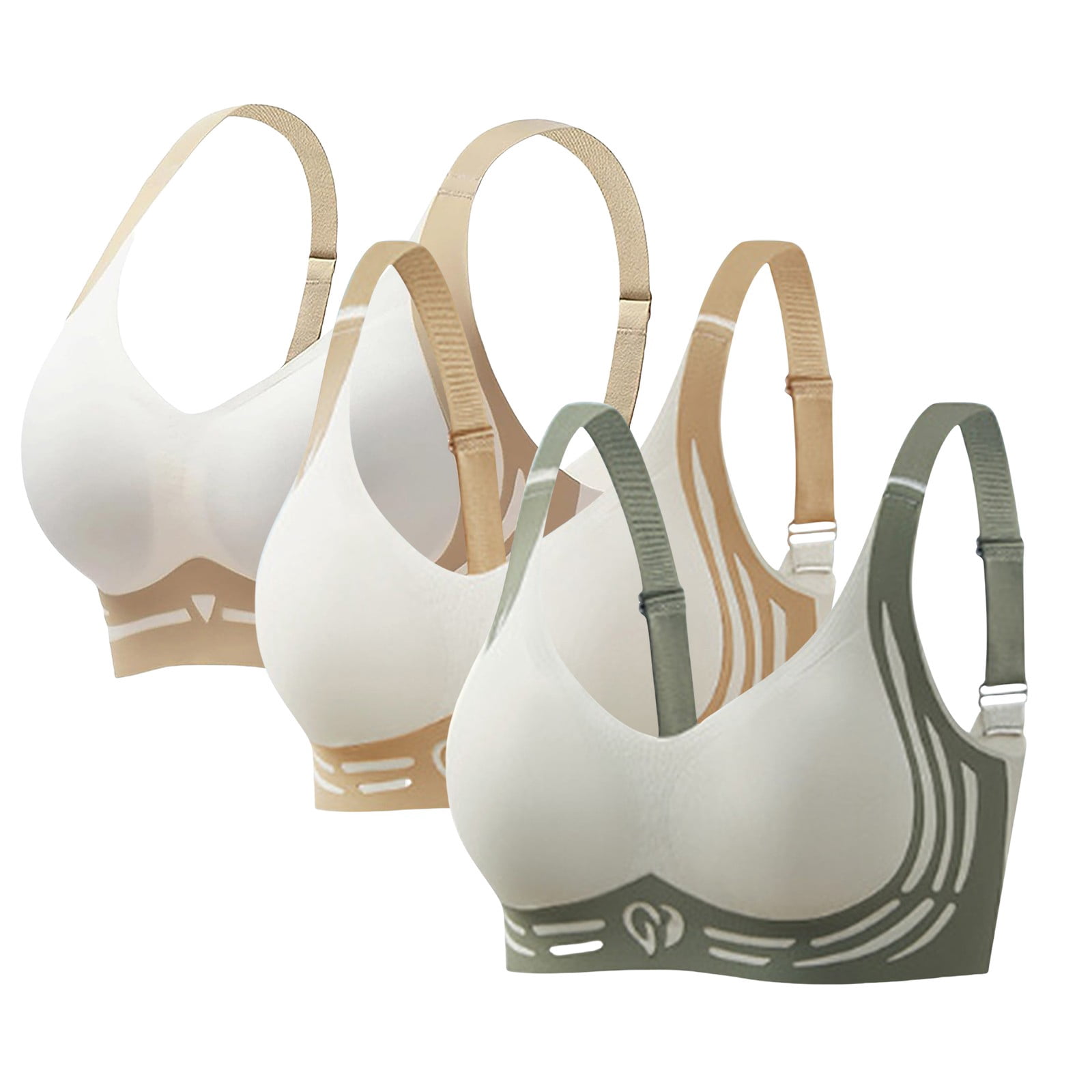 Wireless Bras with Support and Lift, Audhol Gather Bra Soft Comfortable ...