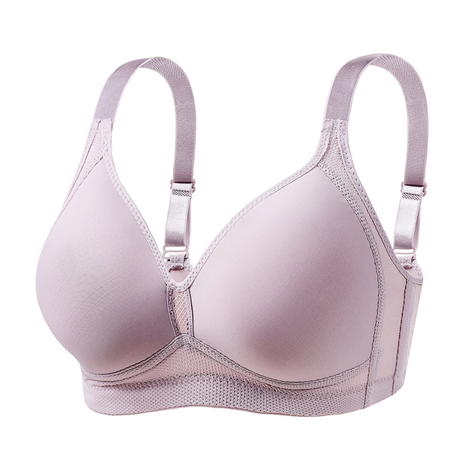 Wireless Bras for Women Back Buckle Embroidery Thin Style Ventilate ...