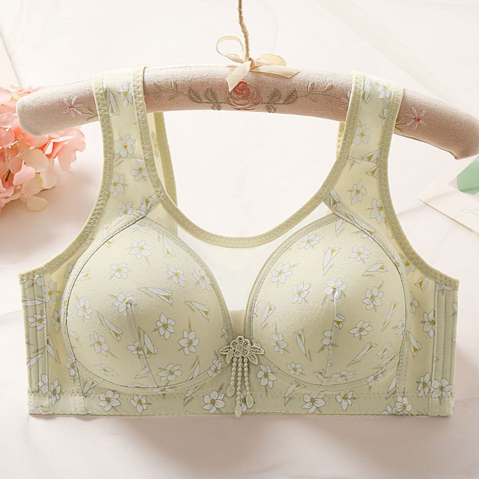 Wireless Bras for Women, Woman's Printing Thin Style Ventilate Back ...
