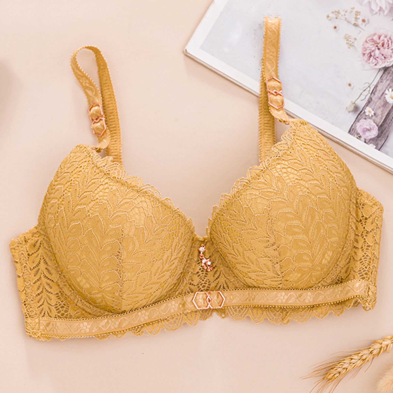 Wireless Bras for Women, Xunlbb Woman's Solid Color Lace Thin Style ...