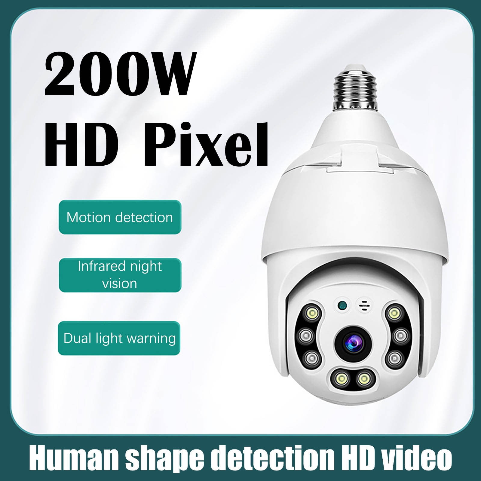 Wireless Bulb Camera, 360 Degree Rotating Security Camera with Color ...