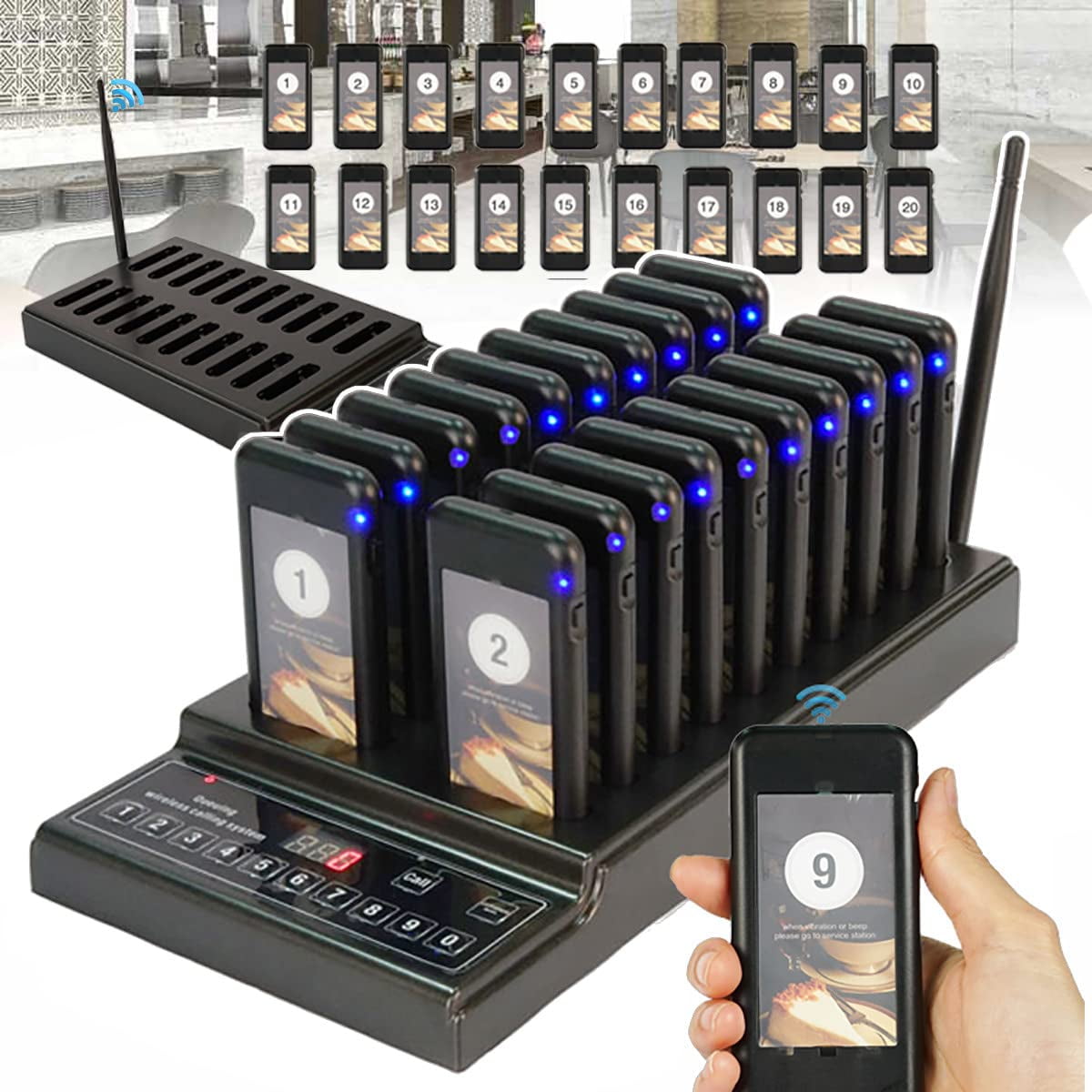 Wireless Calling System, Restaurant Pager, 1Pcs 999 ChannelsCalling ...
