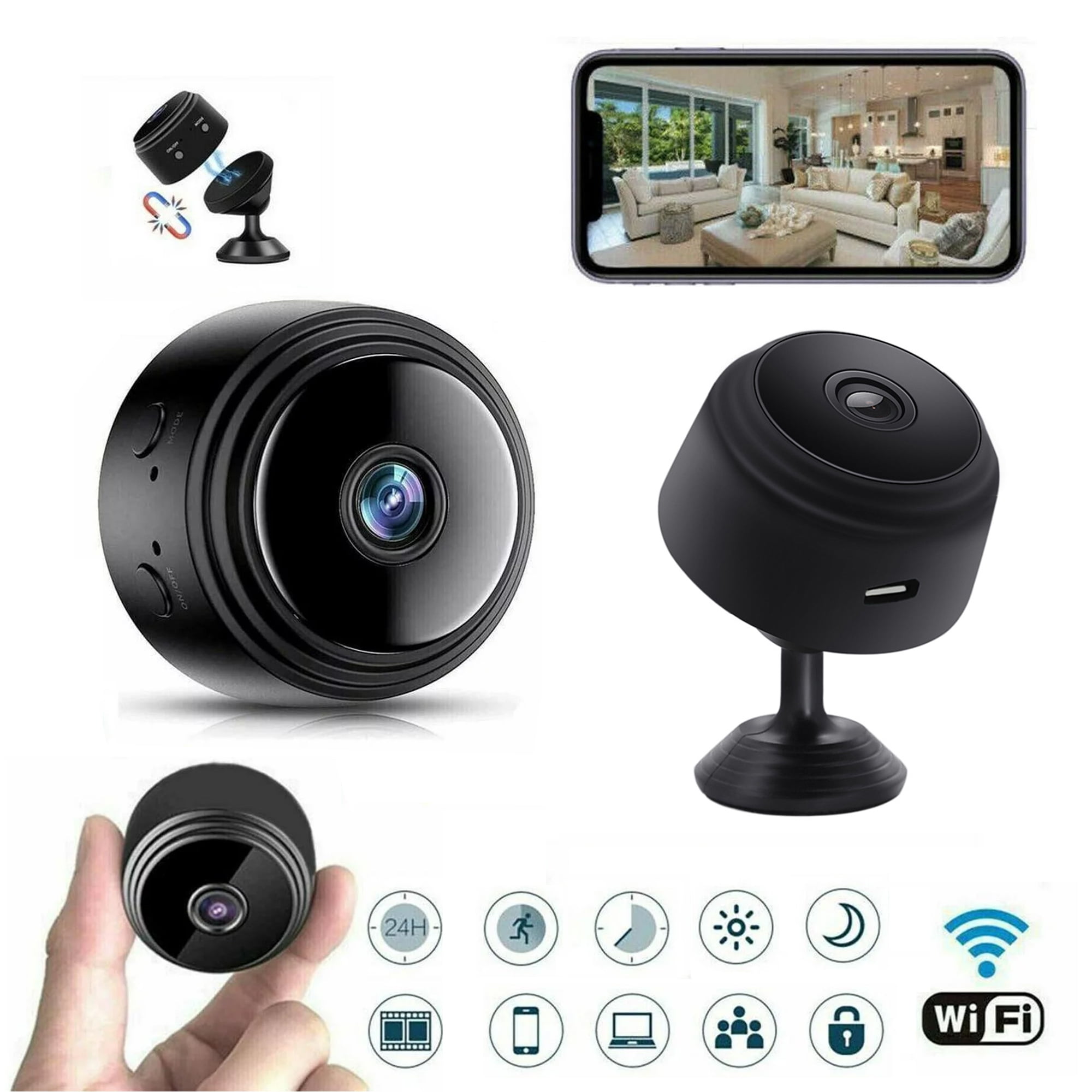 Walmart Wireless Mini Cam, 1080P HD, Night Vision, Motion Detection ...