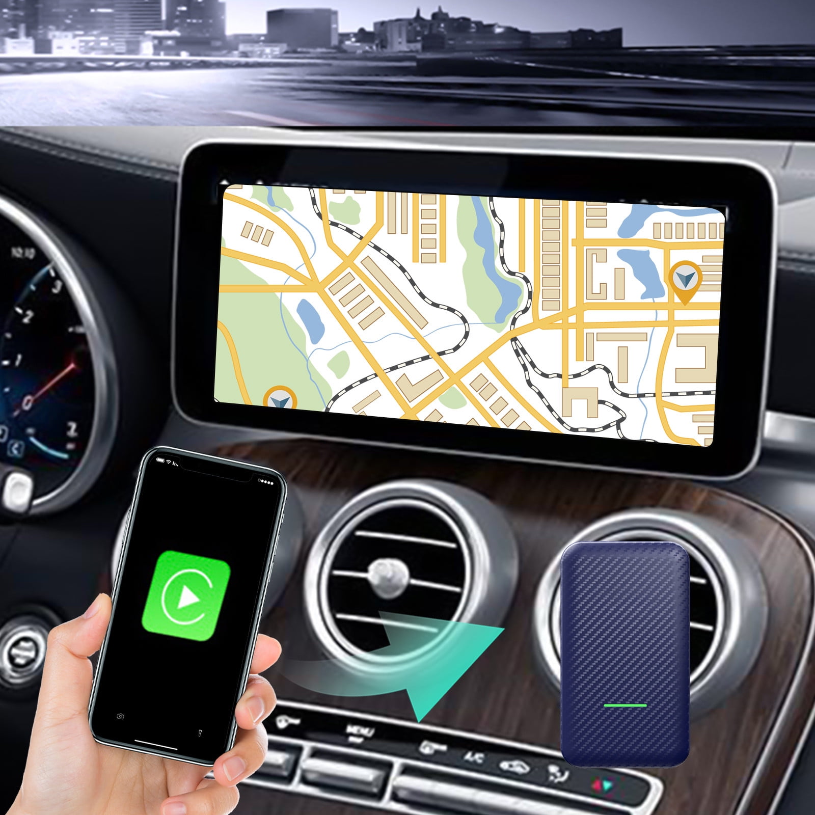 Wireless Car Adapter, Android Auto Connector, Fast 4.0 Speed, Factory ...