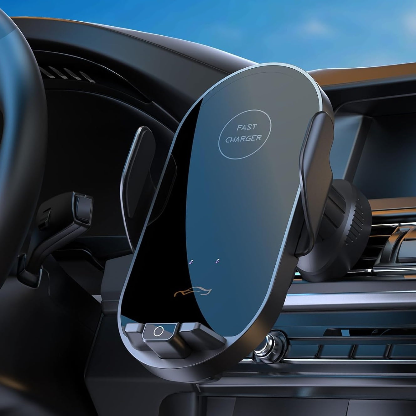 Wireless Car Charger, 15W Fast Charging Auto Clamping Car Charger Cell ...