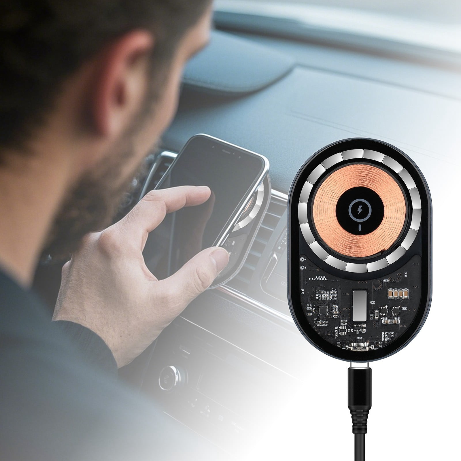 Wireless Car Charger 15W Fast Charging Mount Compatible with and ...