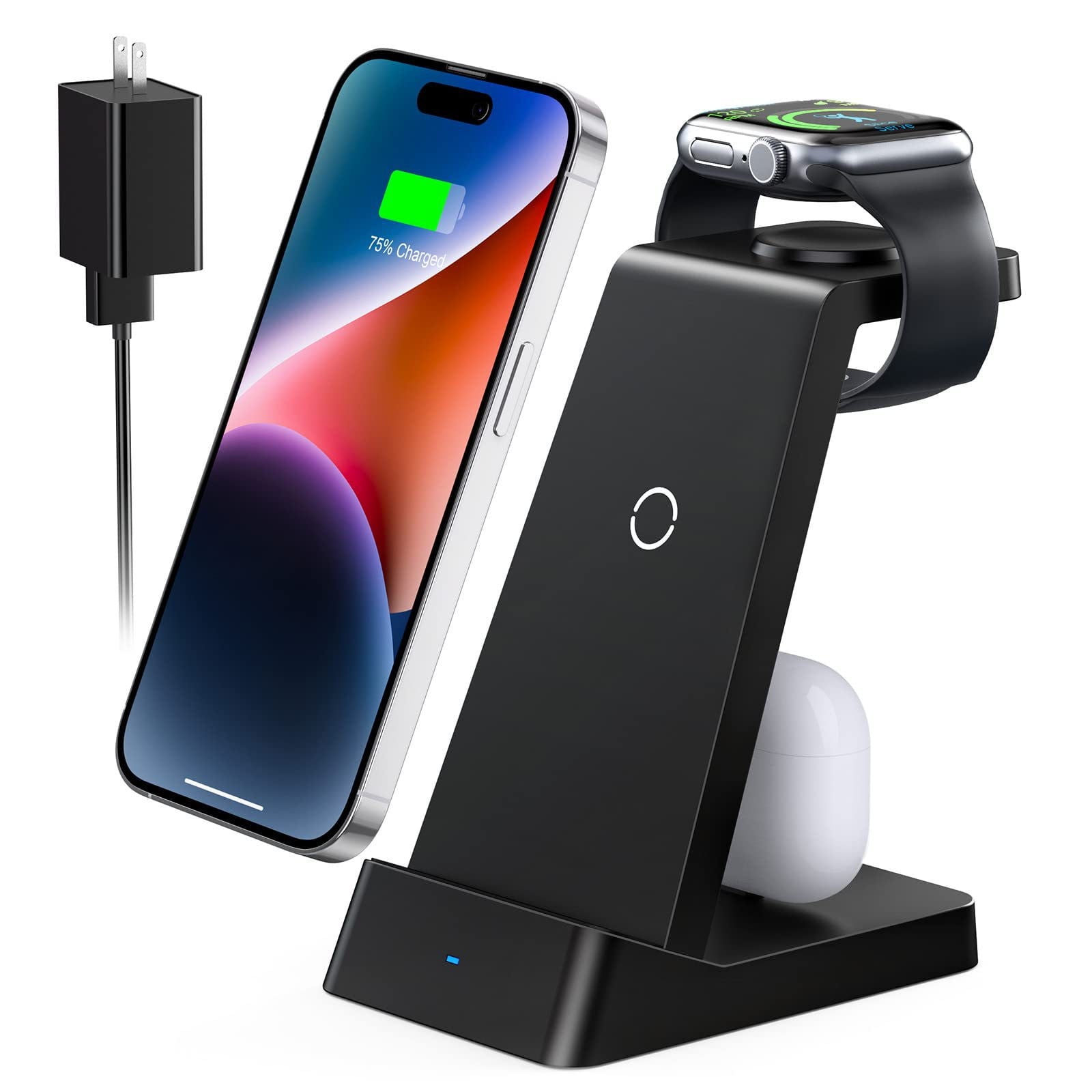Wireless Car Charger, 3-in-1 Wireless Charging Station with Adapter ...