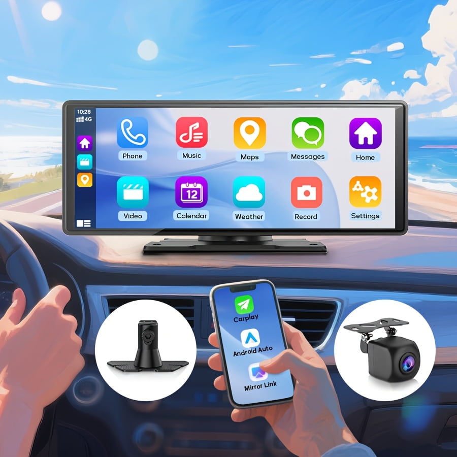 Wireless Car Display with Car Audio - HD Touch Screen, 1080P Reversing ...