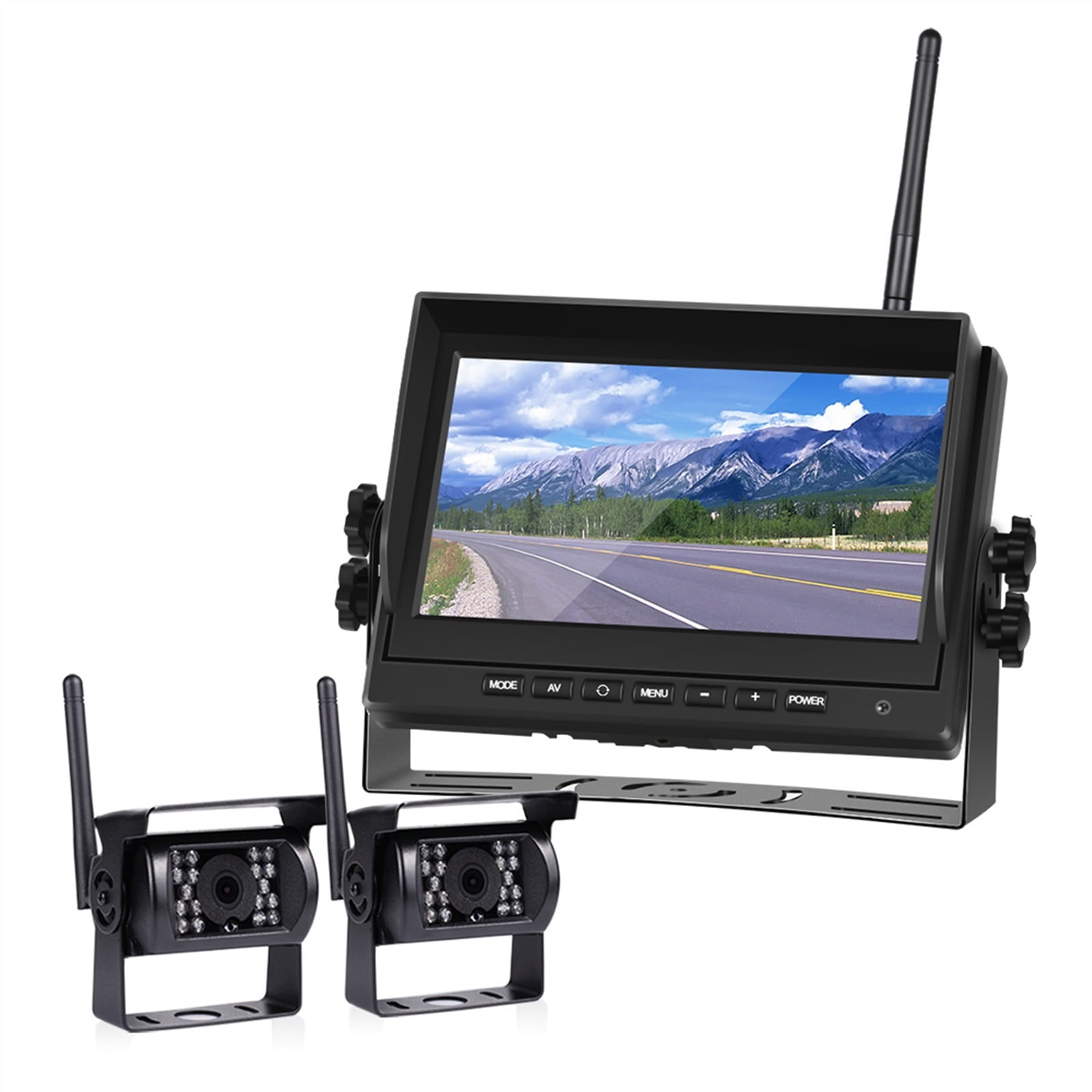 Wireless Car Monitor IR Rear View Camera Truck Parking Reverse Backup ...