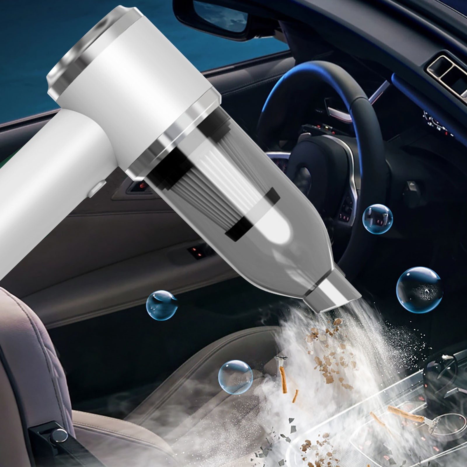 Wireless Car Vacuum, Portable Suction Cleaner, 800W Motor, 3-in-1 Tool ...