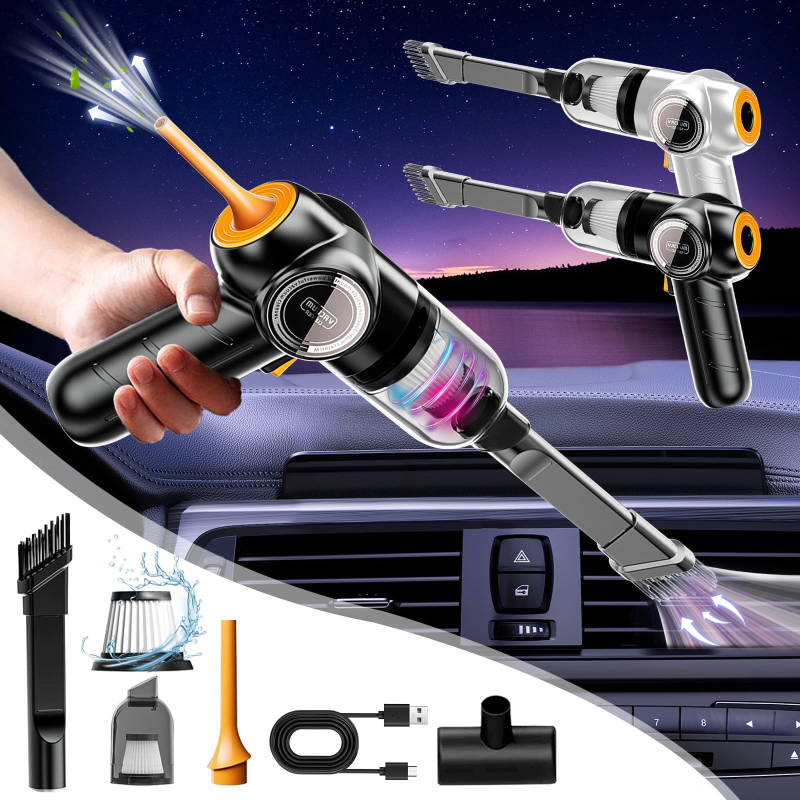 Wireless Car Vacuum with Powerful Suction, Blowing and Vacuuming in ...