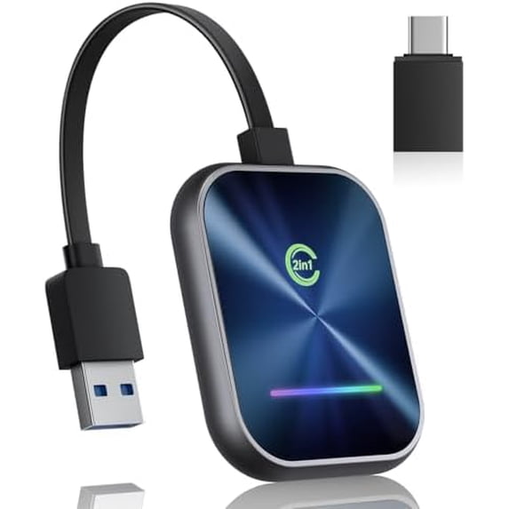 Wireless CarPlay Adapter for iPhone, 2 in 1 Wireless CarPlay and ...