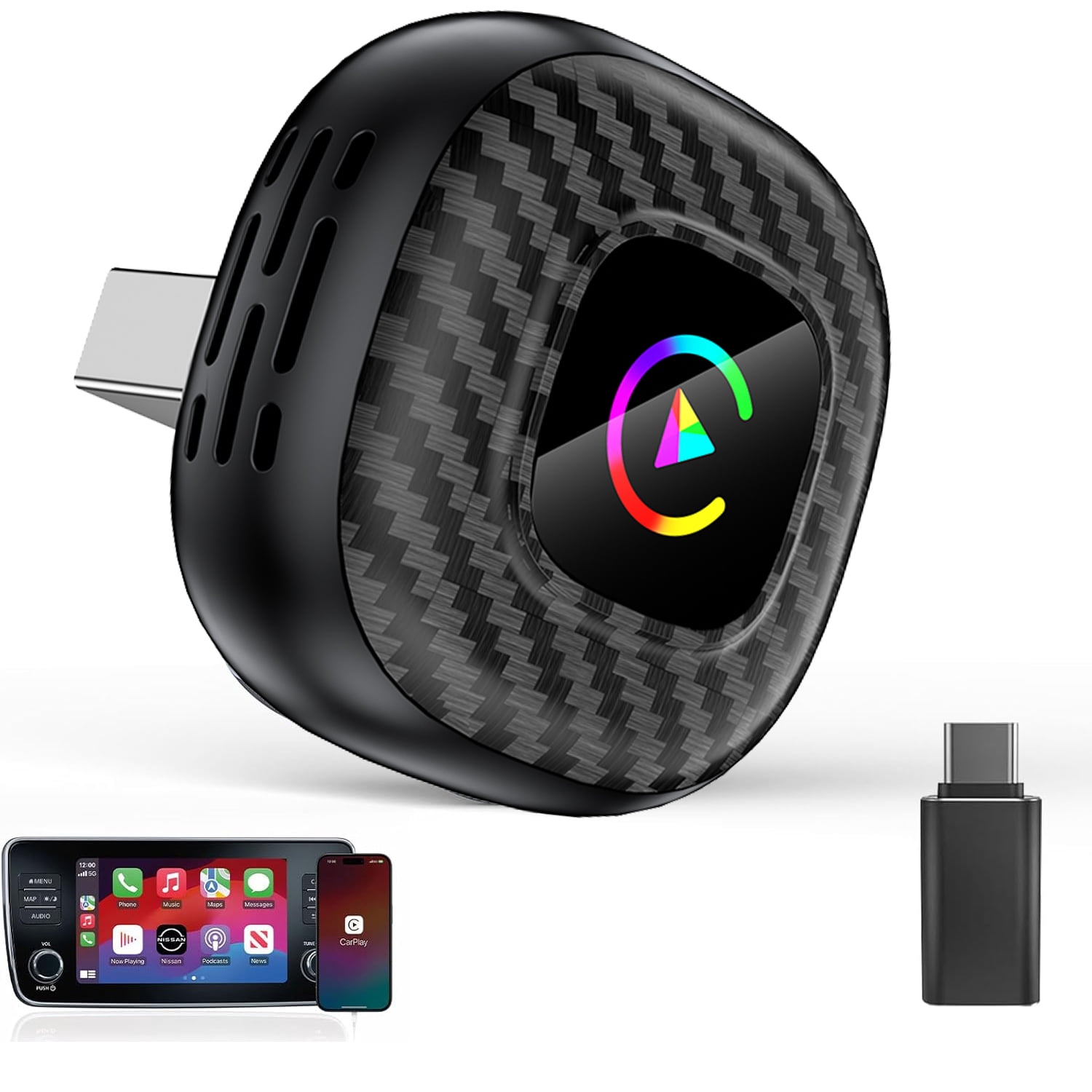 Wireless CarPlay Adapter for iPhone, Bluetooth & Wi-Fi, 3X Auto-Connect ...