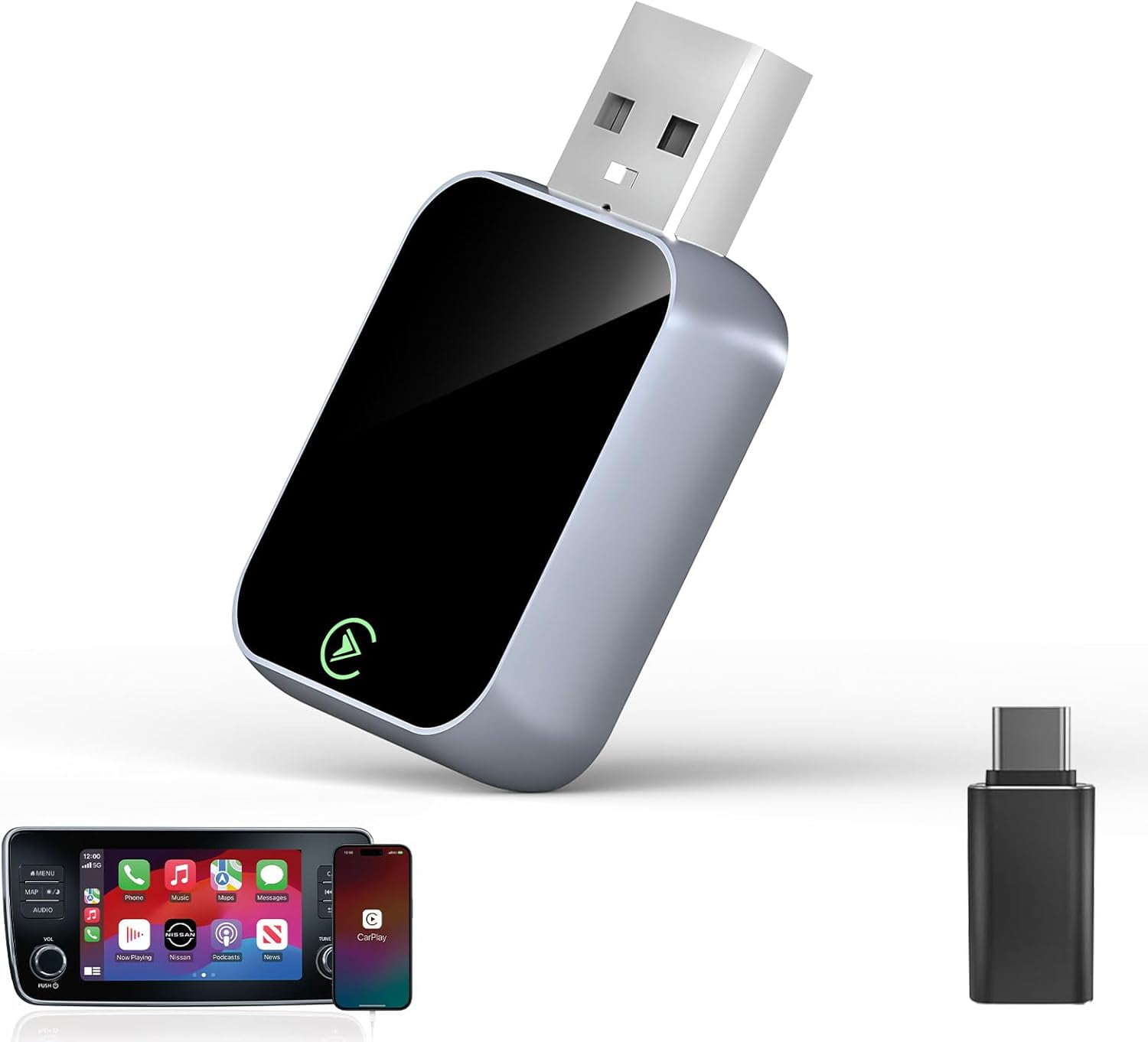 Wireless CarPlay Adapter for iPhone, Bluetooth & Wi-Fi, 3X Auto-Connect ...