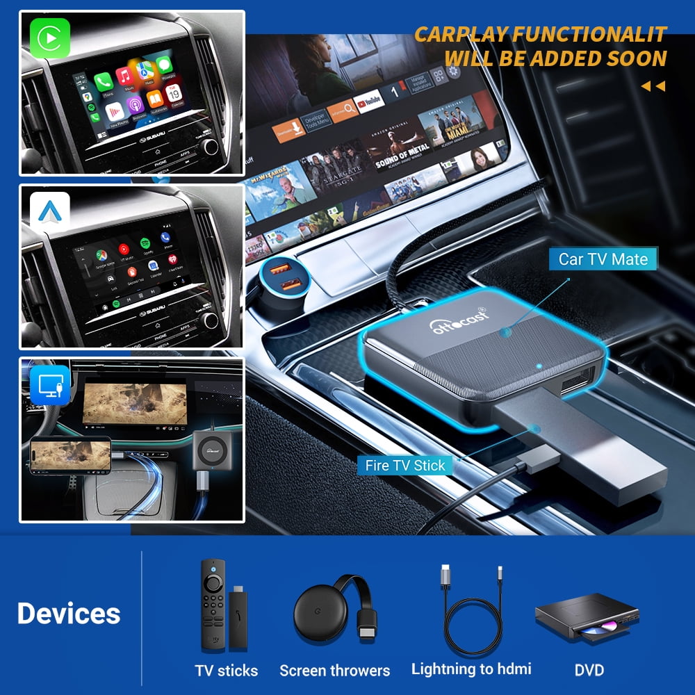Wireless CarPlay Android Auto Adapter Car TV Mate Pro Max for Fire Google TV Stick Converter for ...
