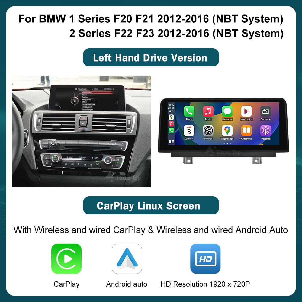 Wireless CarPlay Android Auto Multimedia Display Screen For BMW Series ...