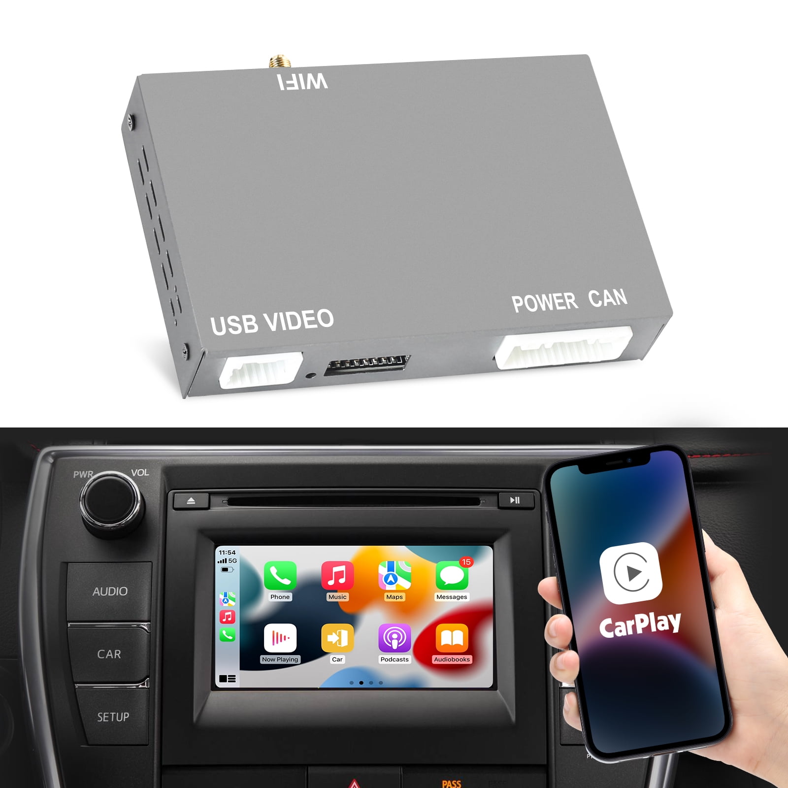 Wireless CarPlay & Android Auto Receiver SmartBox for Toyota Touch2 & Entune2.0 2014-2019 ...