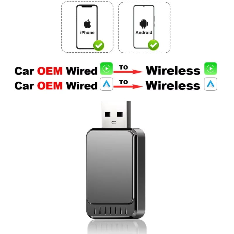 Wireless CarPlay Android Car Adapter for iPhone USB Wireless Adapter ...