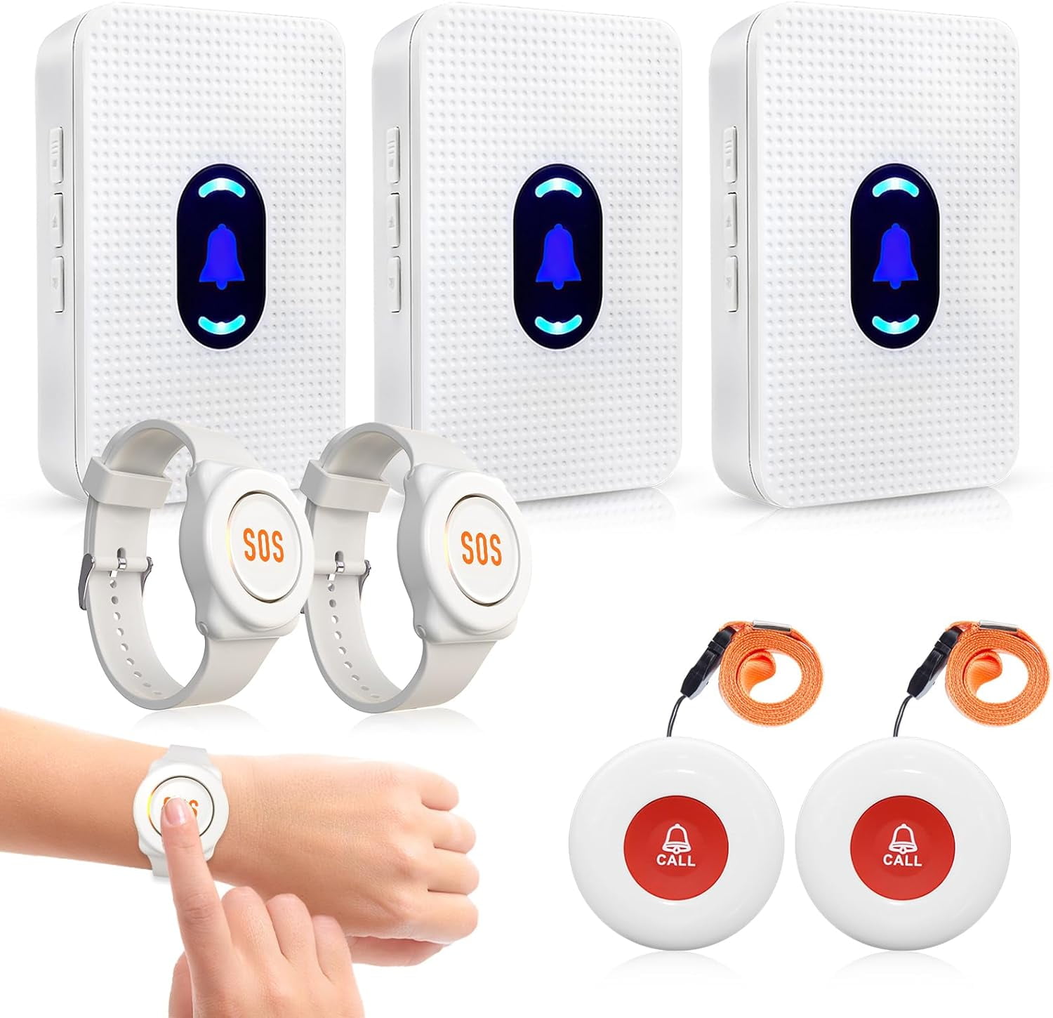 Wireless Caregiver Pager Call Button Elderly Nurse Alert System for ...