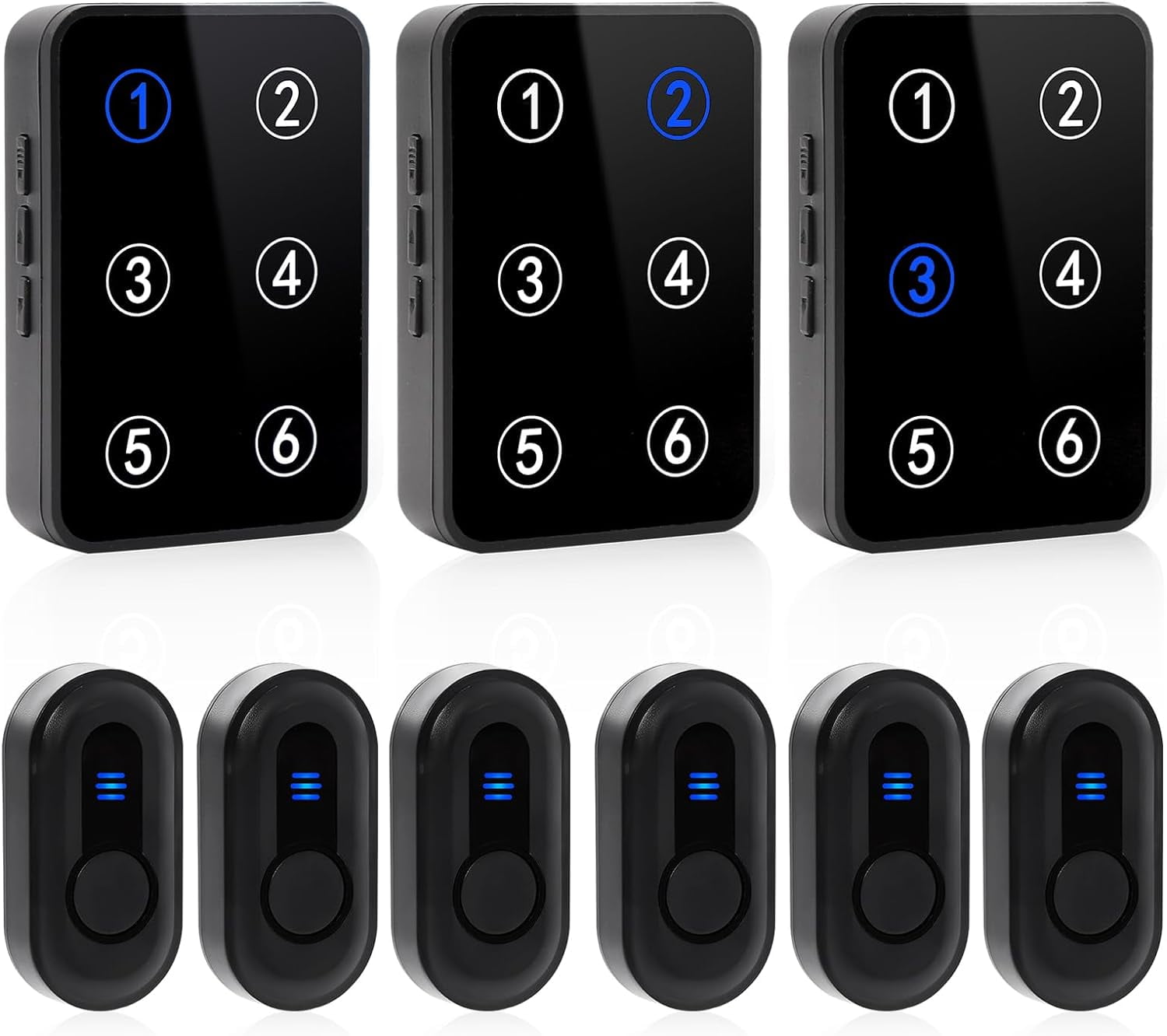 Wireless Caregiver Pager Call Button Nurse Call System 500Ft Range with LED Number Display for ...