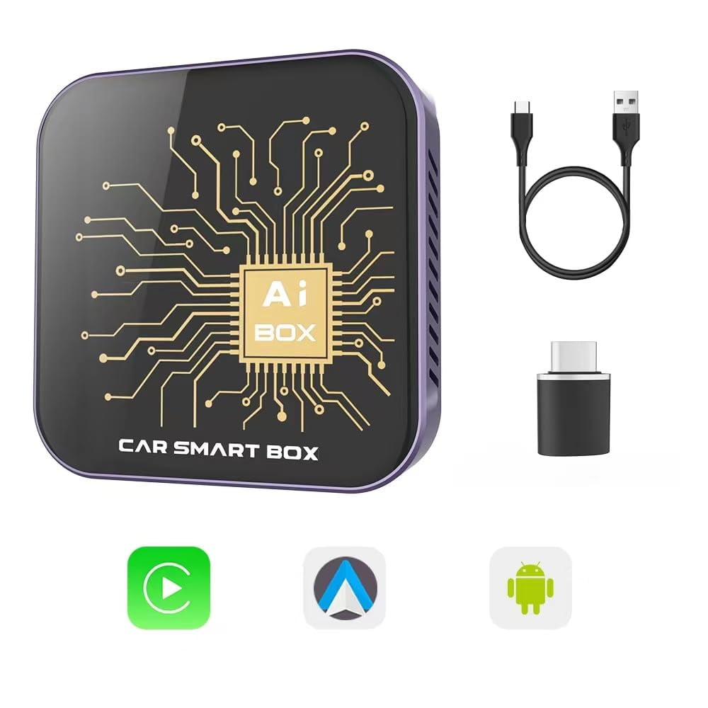 Wireless Carplay Adapter and Android Auto AI Box Lite for Factory Wired Carplay Cars Android 10. ...