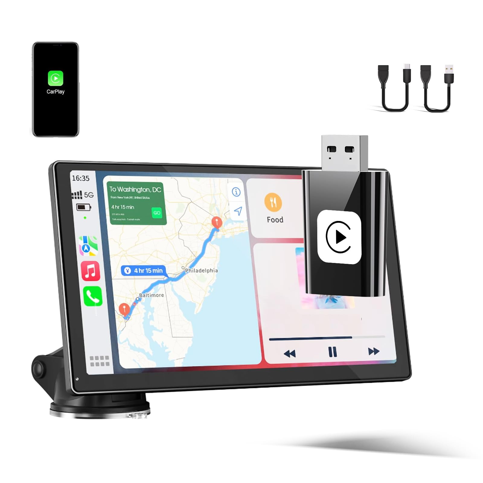 Wireless Carplay Adapter for Apple, 2025 Mini Stable Wireless carplay Adapter Smallest Fast ...