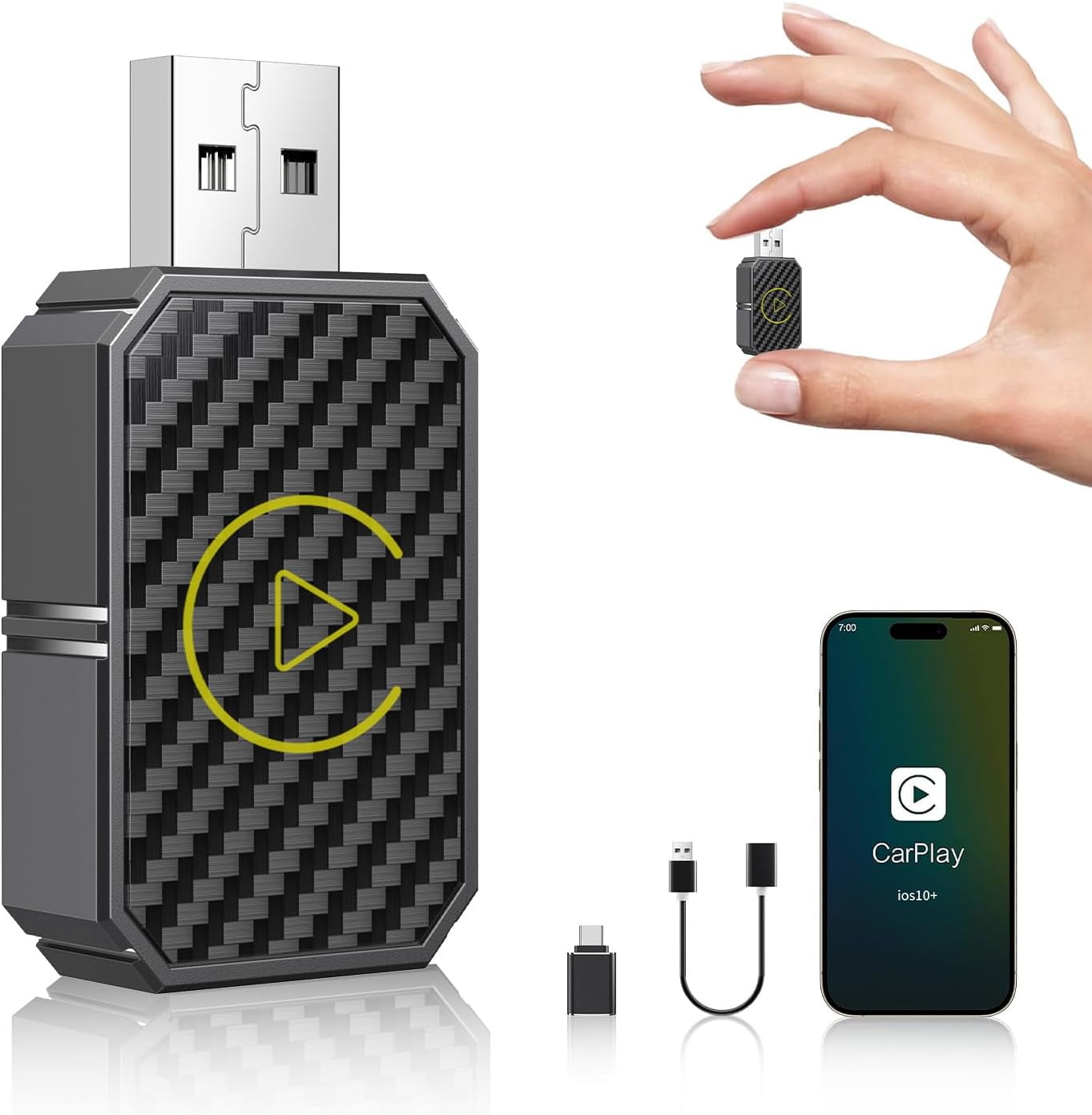 Wireless Carplay Adapter, Mini Carplay Wireless Adapter - Stable Fast Connection for Convert ...