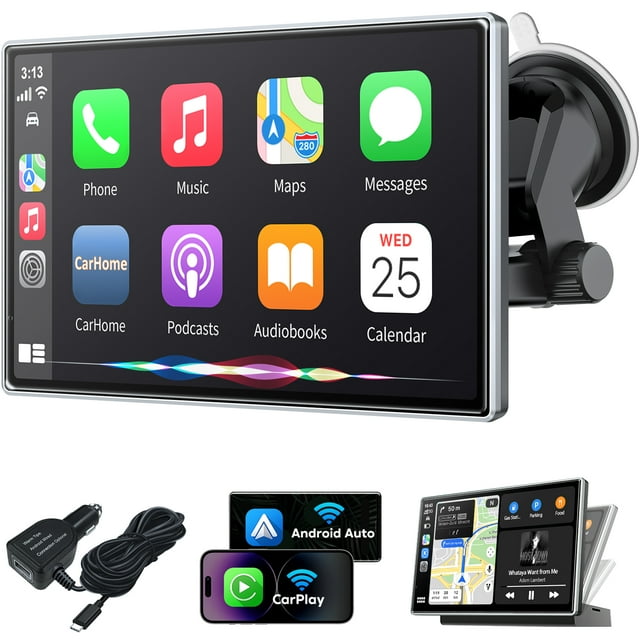 Wireless Carplay Screen for Car, Android Auto, Plug and Play, Mirror ...