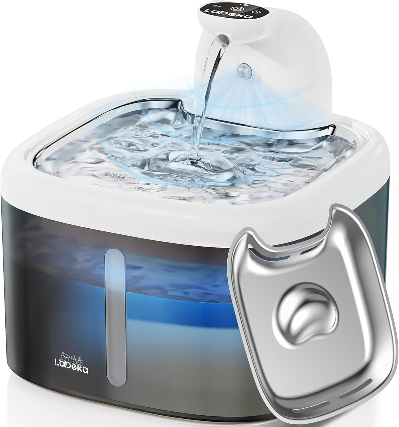 Wireless Cat Water Fountain, 118oz/3.5L Battery Operated Cat Fountain ...