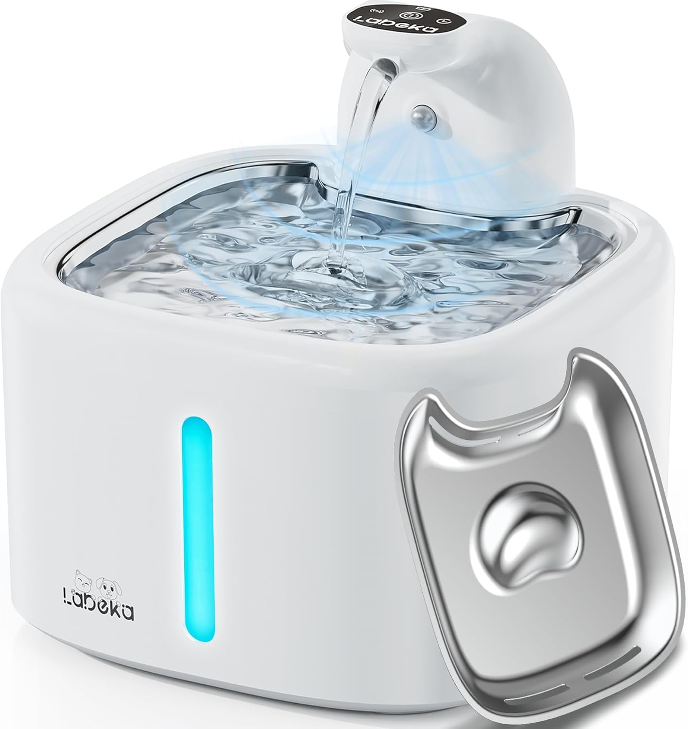 Wireless Cat Water Fountain, 118oz/3.5L Battery Operated Cat Fountain ...