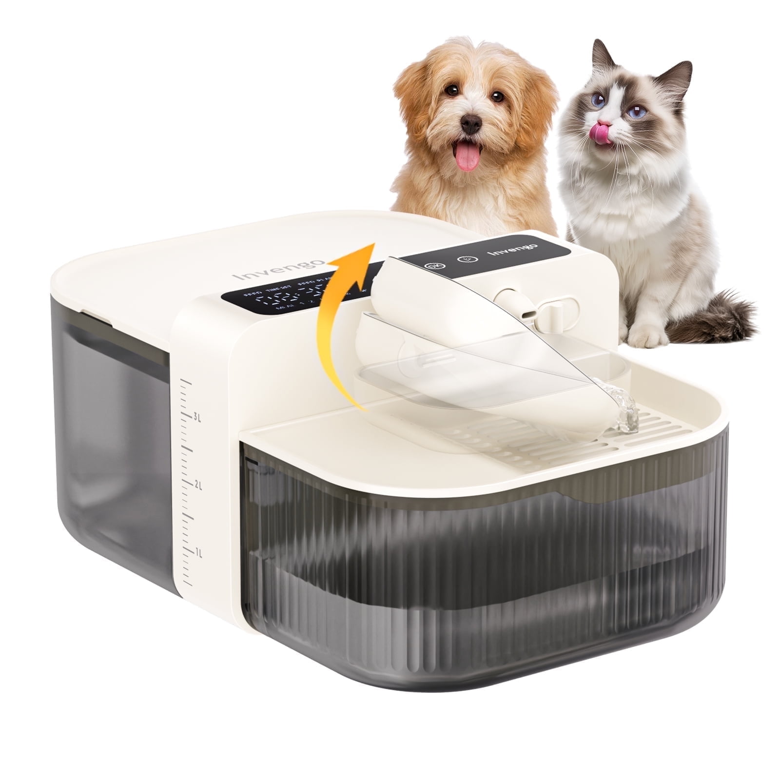 Wireless Cat Water Fountain, 3.5L Battery-Operated, Wastewater ...