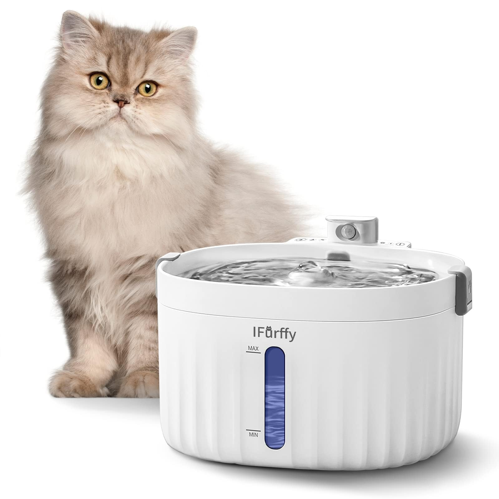 Wireless Cat Water Fountain Cat 2L/67oz Ultra Quiet Battery Pet Water ...