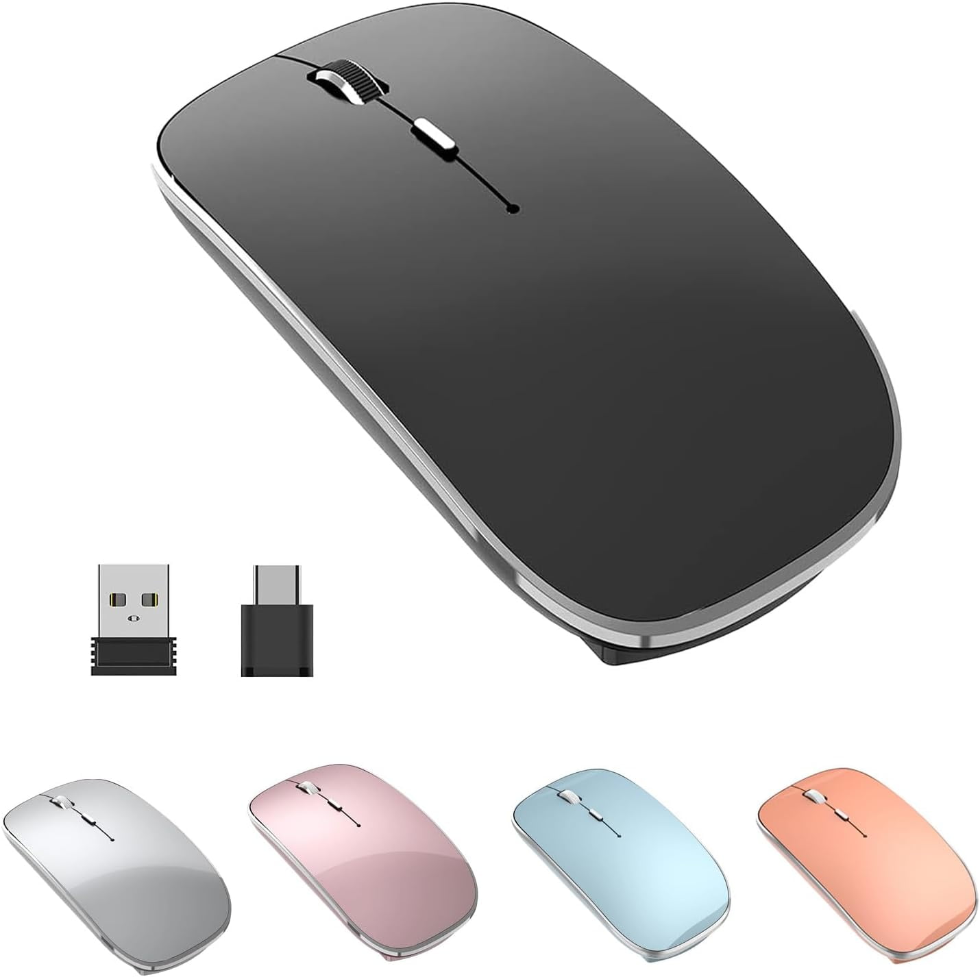 Wireless Chargeable Portable Silent USB-A and Type-C Dual Mode Wireless ...