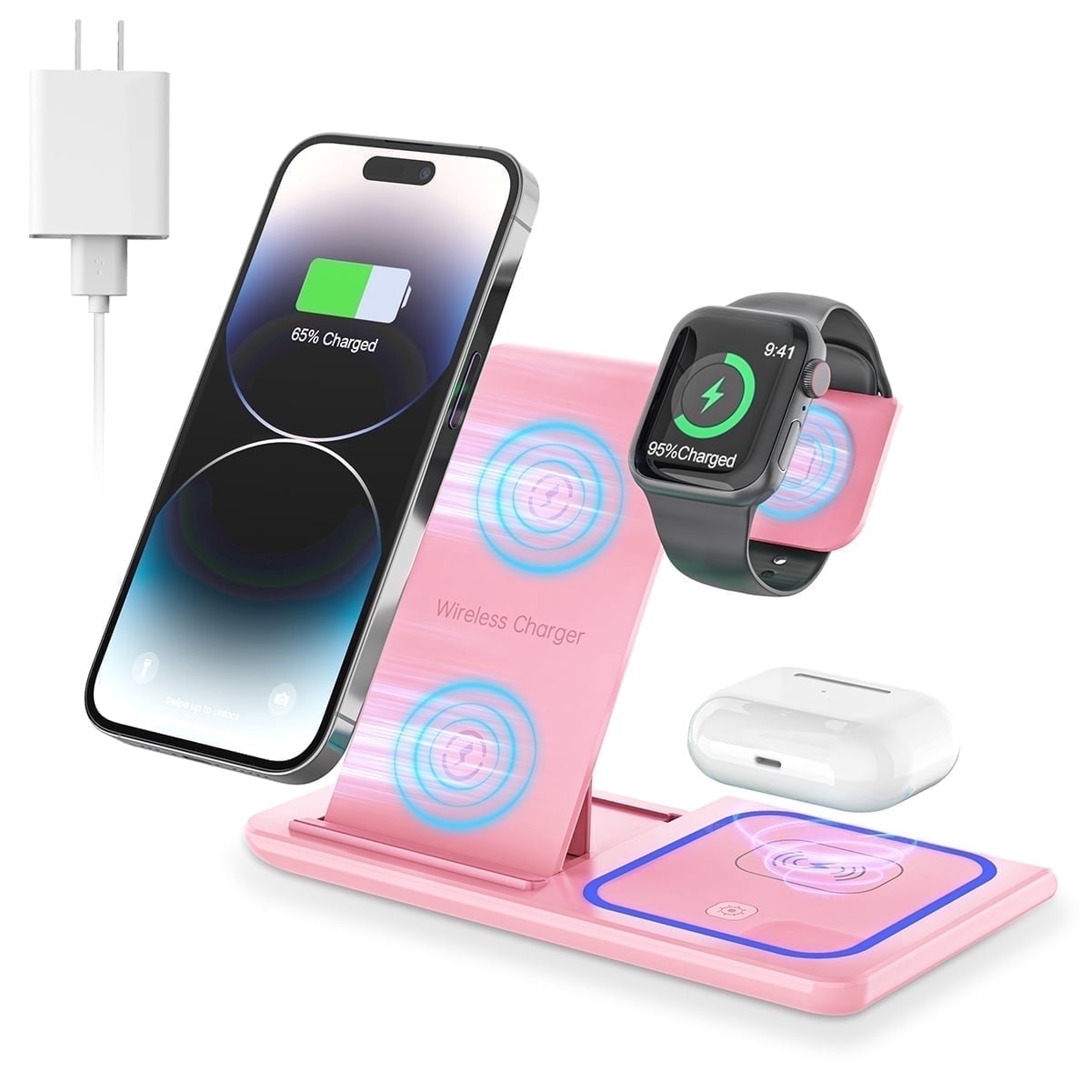 Cshidworld 3 in 1 Wireless Charger, 18W Charging Station for iPhone ...