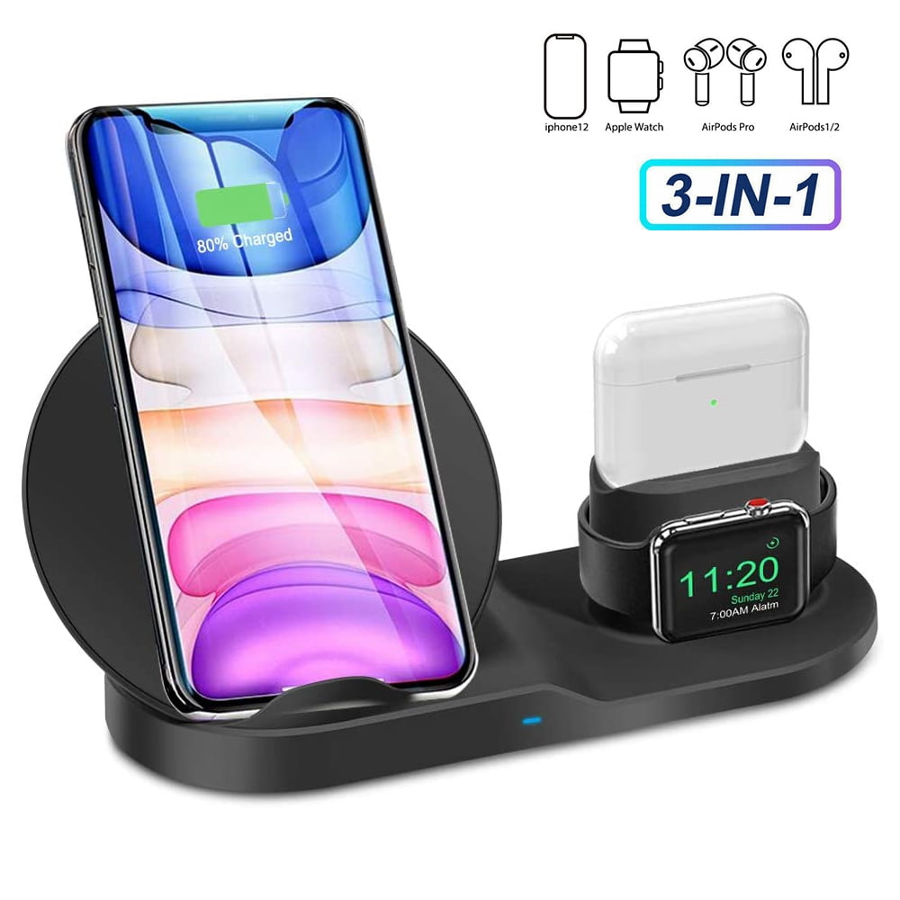 Wireless Charger, 3 in 1 Charging Station for Apple, Wireless Charging ...