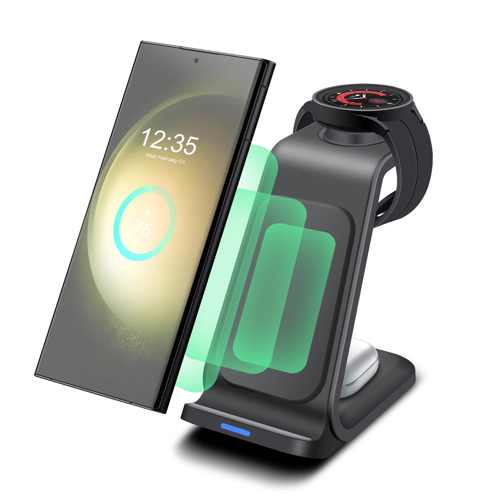 Wireless Charger 3 in 1 Fast Charging Dock Station for Samsung S23 S22 ...