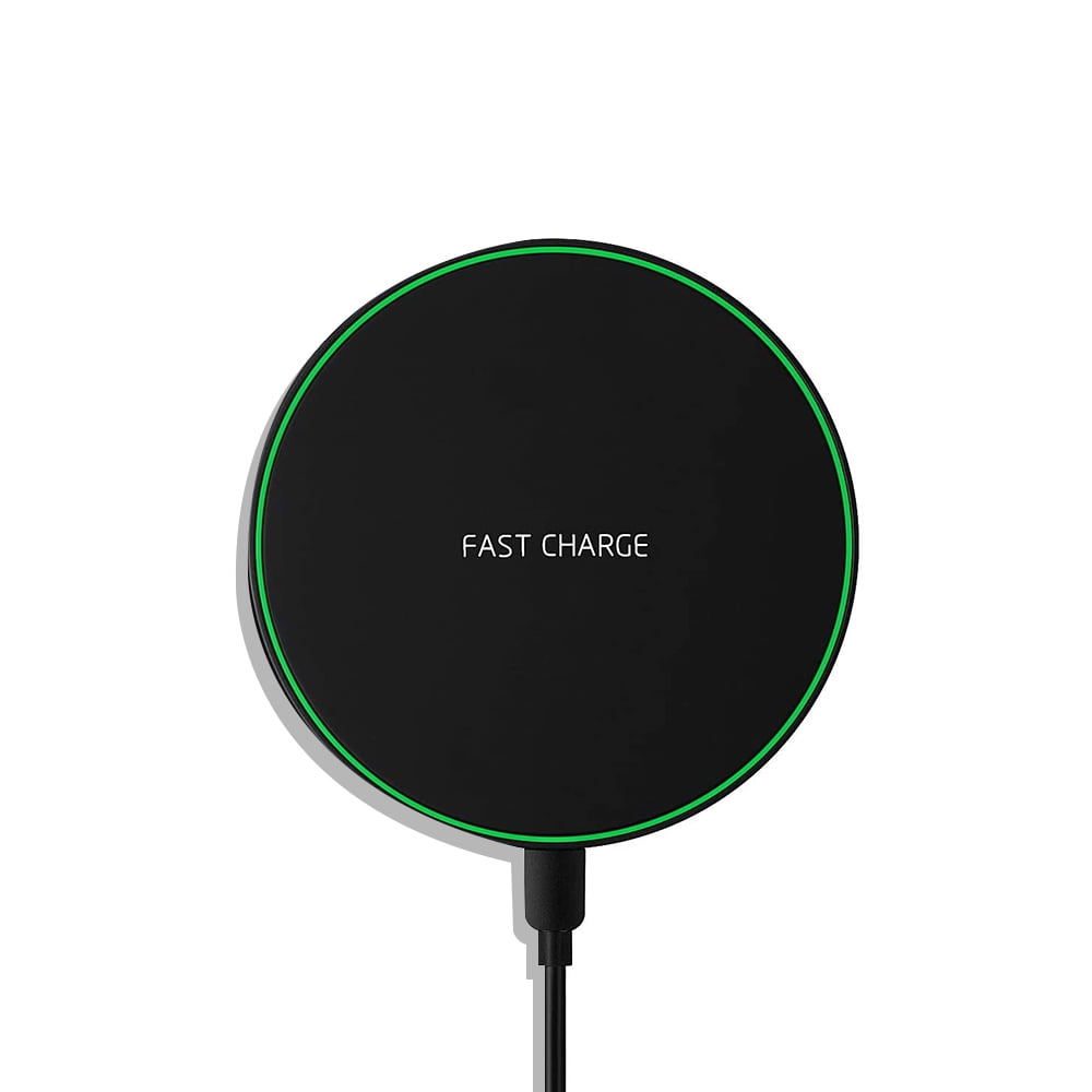 Wireless Charger Black Fast Ultra Slim 10W Wireless Charging Station Qi ...