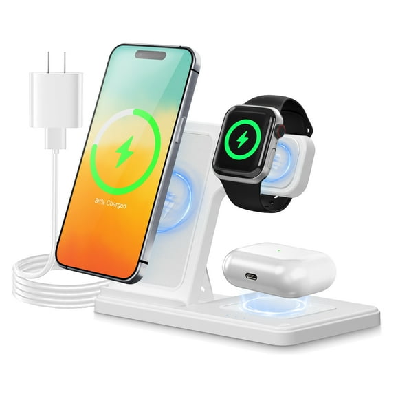 3 in 1 Charging Station for iPhone, Wireless Charger for iPhone 17 16e ...