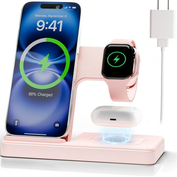 3 in 1 Charging Station Fast Charging for iPhone,Wireless Charger for ...