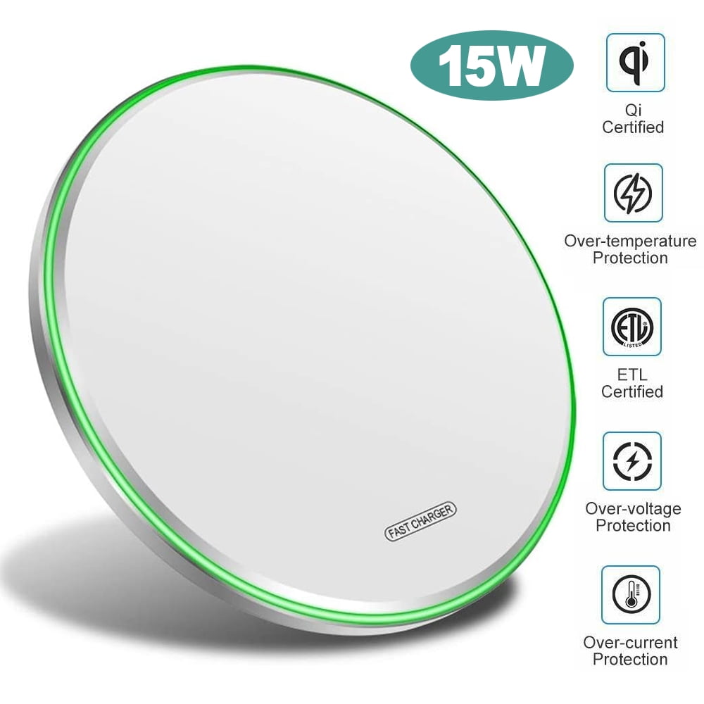 Wireless Charger, Qi 15W Max Fast Wireless Charging Pad Compatible with ...