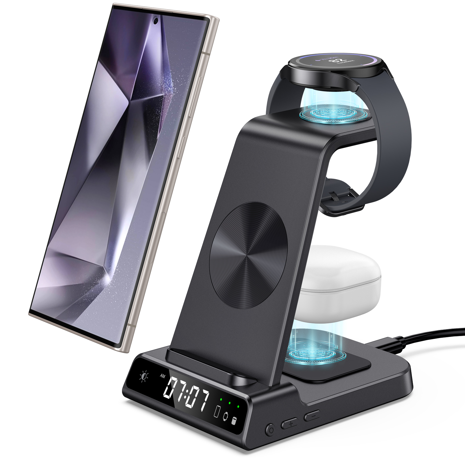 Wireless Charger Stand, Galvanox Aluminum Qi Power Station (QC3.0 ...