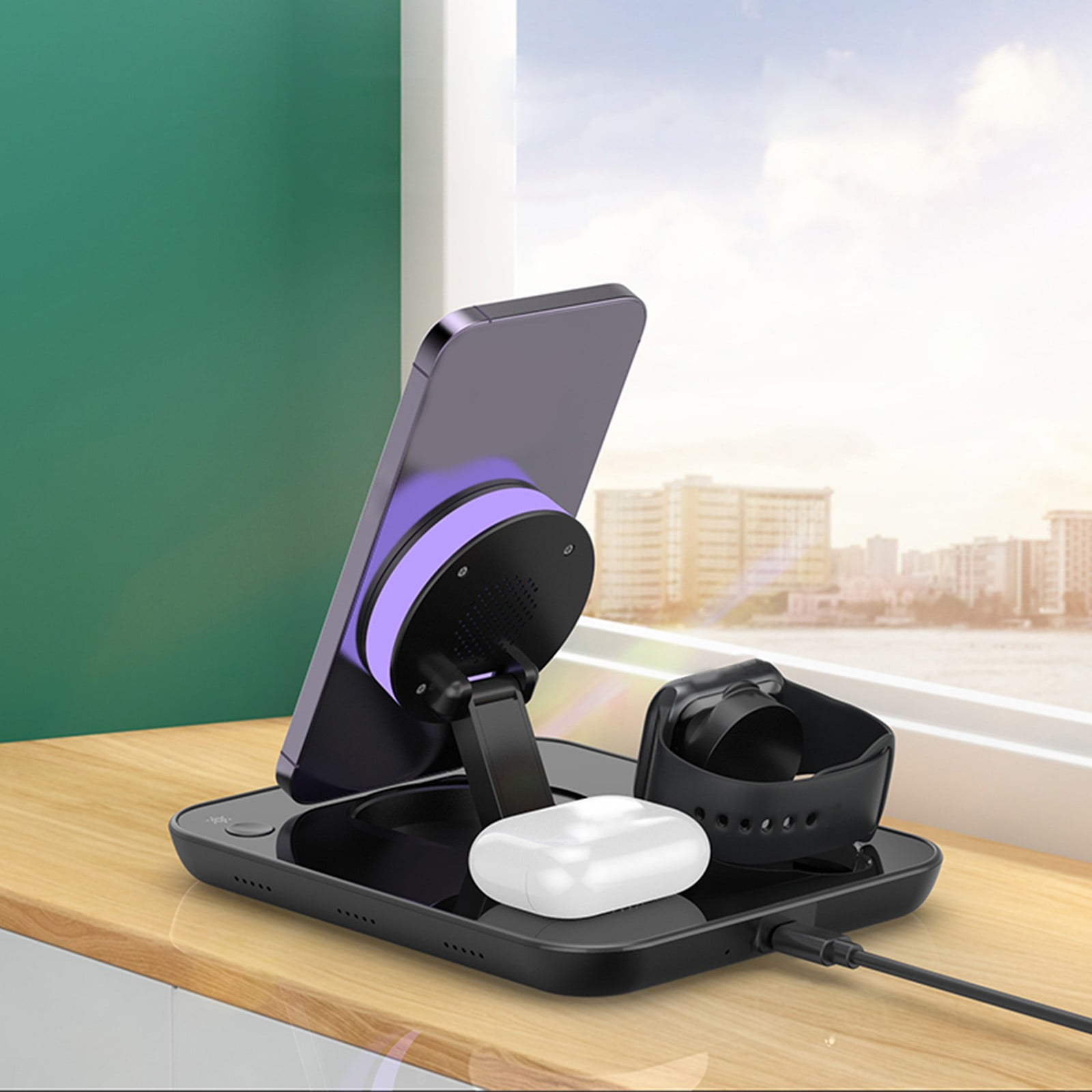 Wireless Charger for Car, Three in One Wireless Charger 15w Fast ...