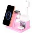 Wireless Charger for iPhone, 6in1 Fast Phone Charger Stand Dock Alarm ...